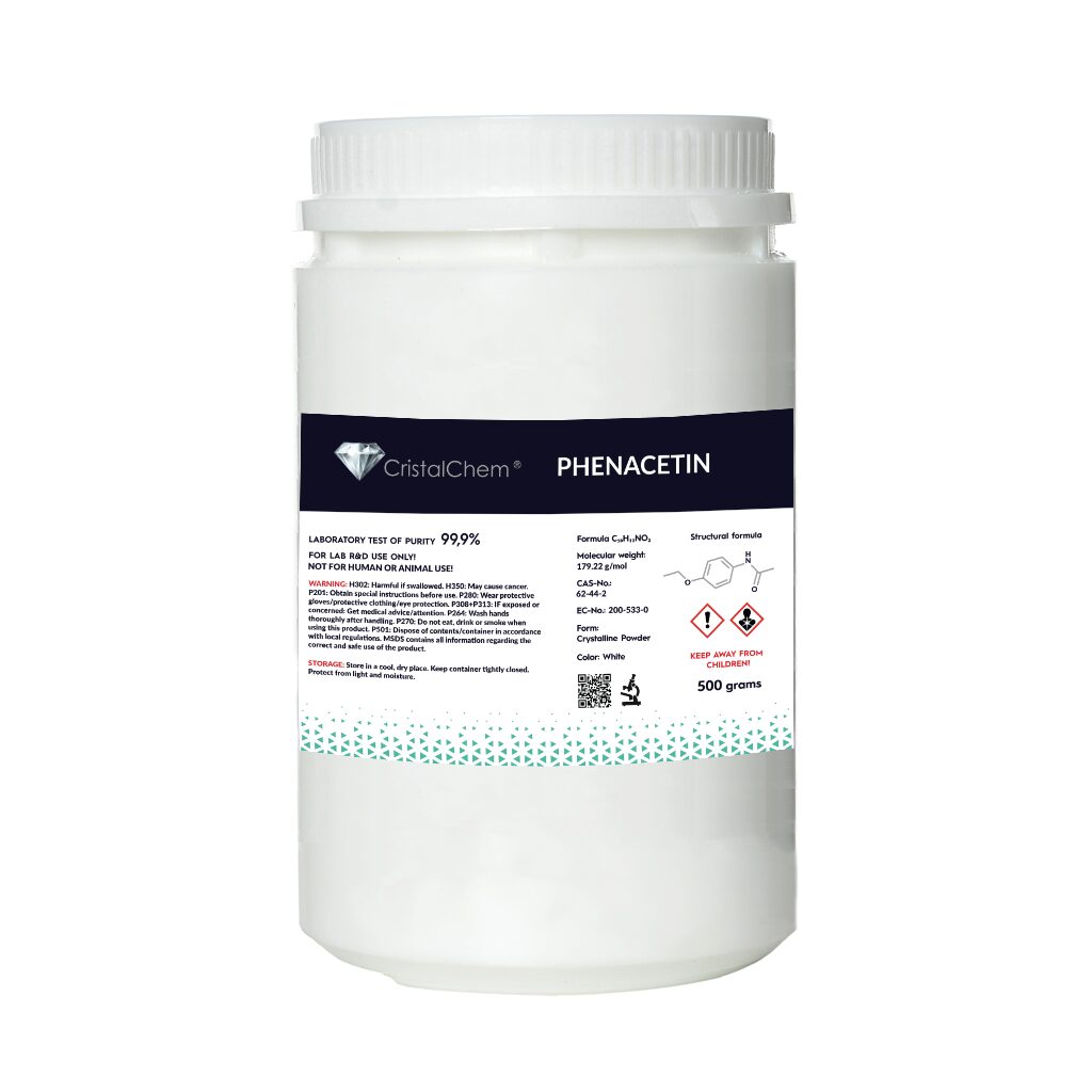 Phenacetin 500g – Pure 99.9% Reagent CAS 62-44-2